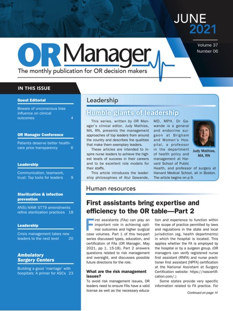 OR Manager - June 2021