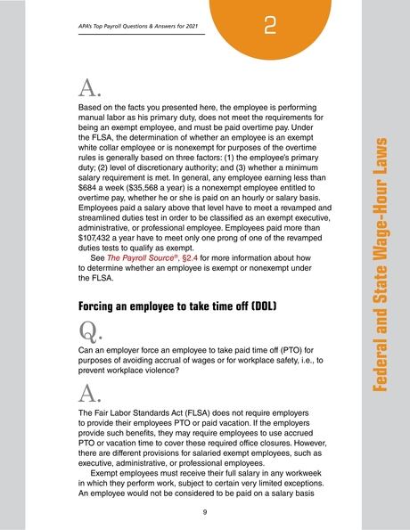 APA's Top Payroll Questions & Answers 2021 - 9