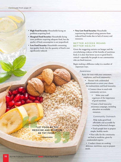 Nutrition & Foodservice Edge Magazine - March/April 2021 - 32