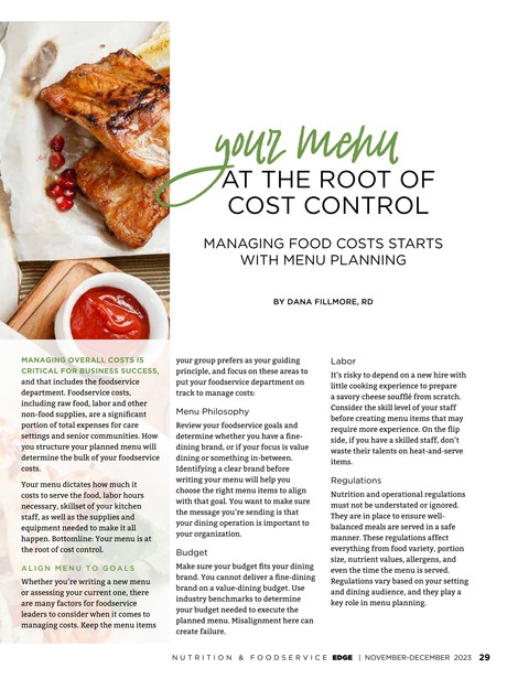 Nutrition & Foodservice Edge Magazine - November/December 2023 - Your ...
