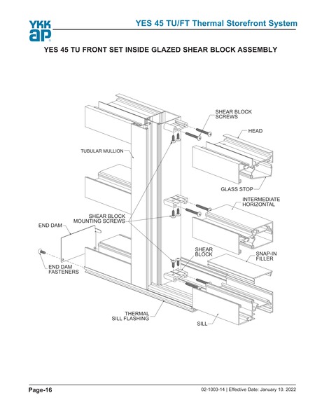 YKK Design Manual - YES45TU-16
