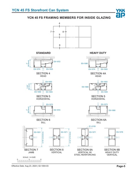 YKK Design Manual - YCN45FS-5