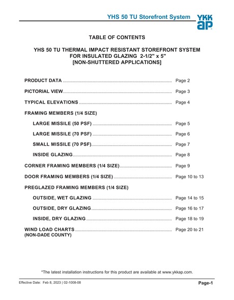 YKK Design Manual - YHS50TU-1
