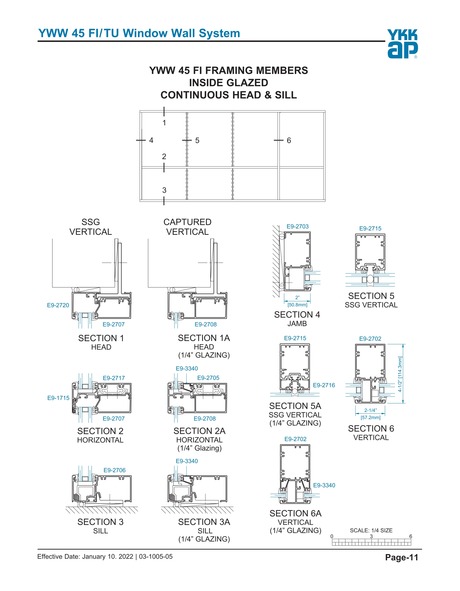 YKK Design Manual - YWW45FI-11