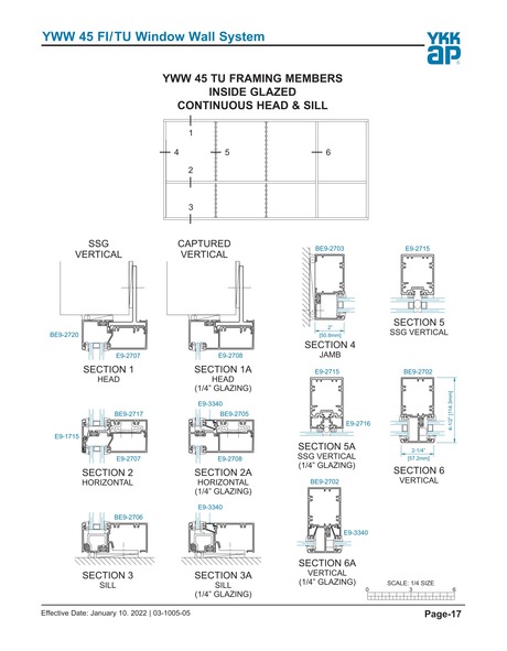 YKK Design Manual - YWW45FI-17