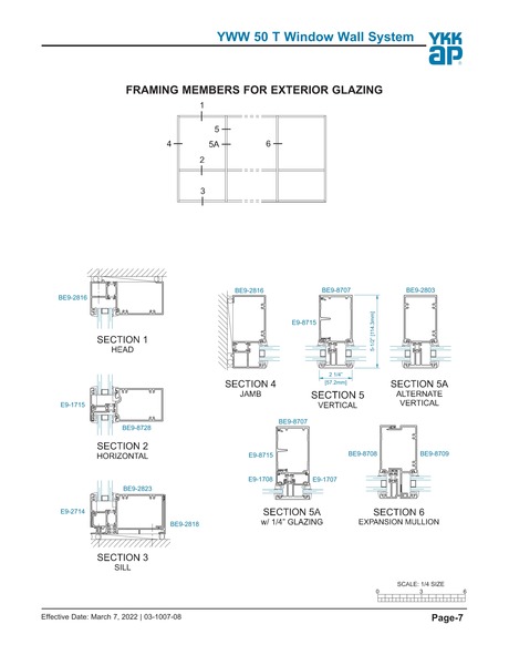 YKK Design Manual - YWW50T-7