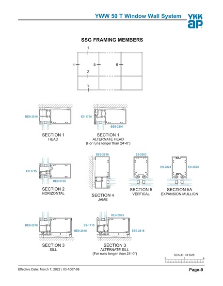YKK Design Manual - YWW50T-9