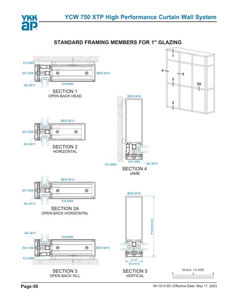 YKK Design Manual - YCW750XT/XTP-50