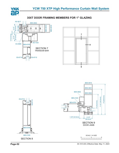 YKK Design Manual - YCW750XT/XTP-52