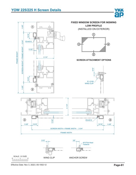 YKK Design Manual - YOW225-61