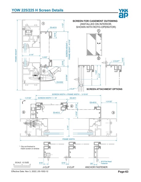 YKK Design Manual - YOW225-63