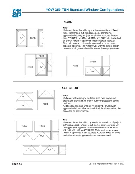 YKK Design Manual - YOW350TU-44