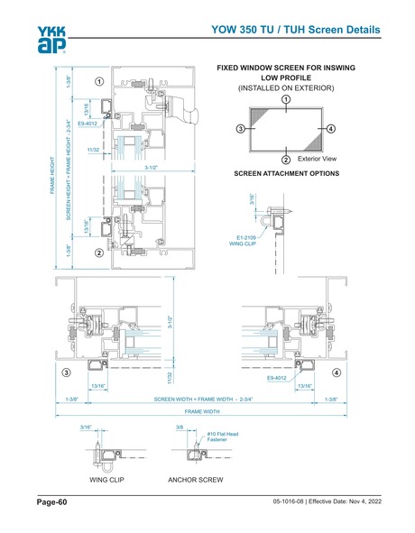 YKK Design Manual - YOW350TU-60