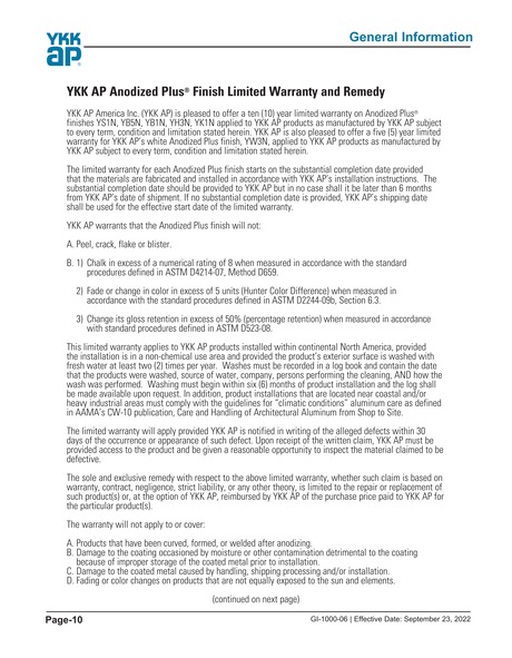 YKK Design Manual - Gen-10