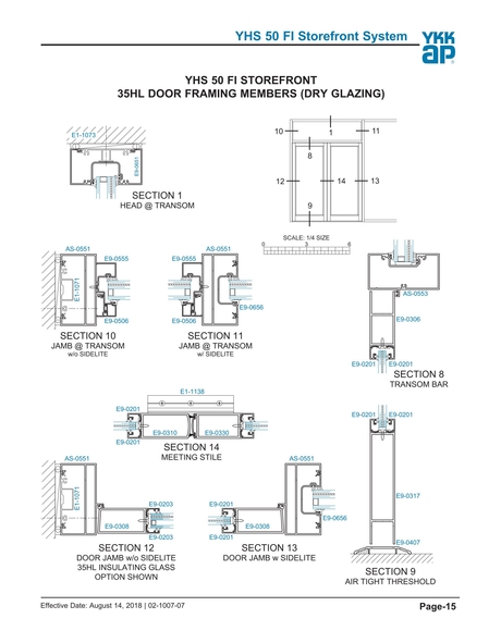 YKK Design Manual - YHS50FI-15
