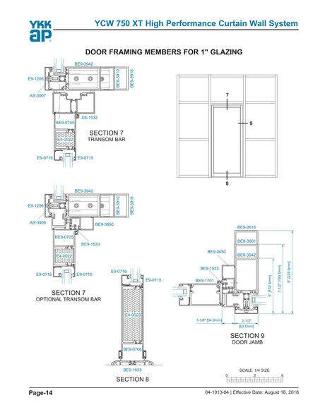YKK Design Manual - YCW750XT/XTP-14