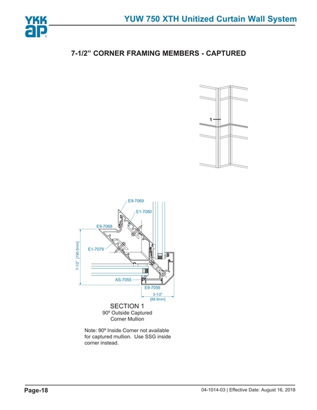 YKK Design Manual - YUW750XT-18