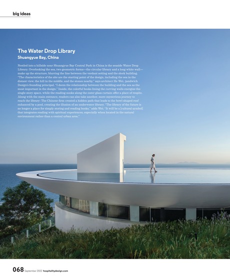 Hospitality Design - September 2022 - the water drop library