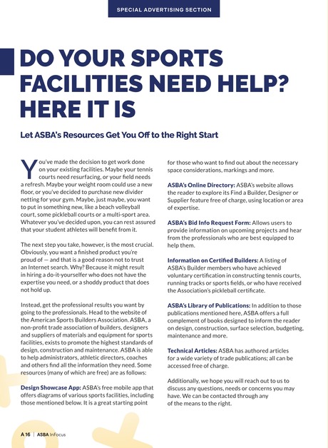 ASBA: Special InFocus Report - 16