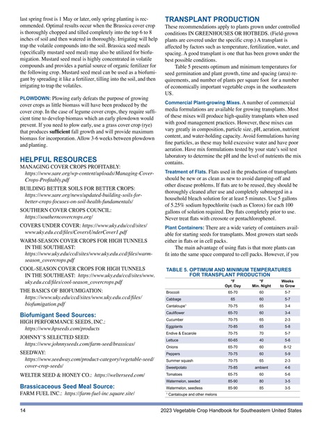 Southeastern U.S. Vegetable Crop Handbook - 2023 - 14