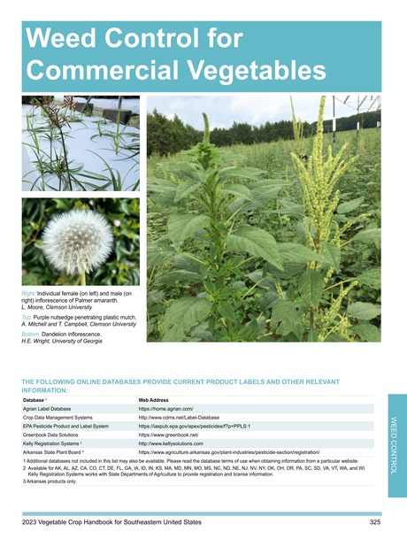 Southeastern U.S. Vegetable Crop Handbook - 2023 - 325