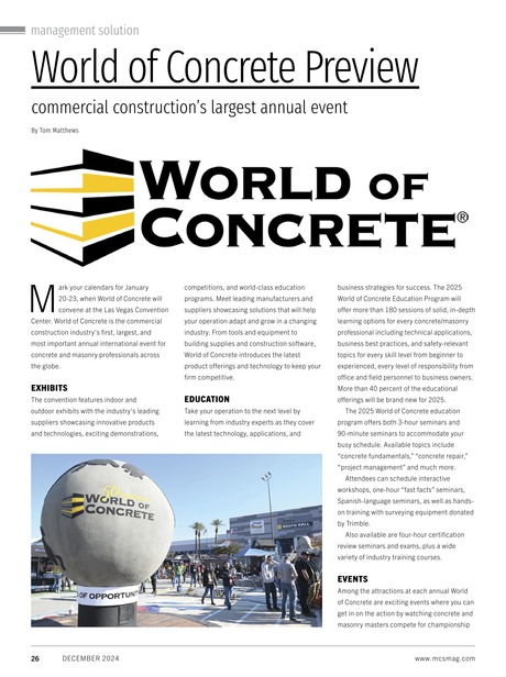 Modern Contractor Solutions December 2024 - World of Concrete Preview