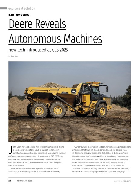 Modern Contractor Solutions February 2025 - Deere Reveals Autonomous Machines