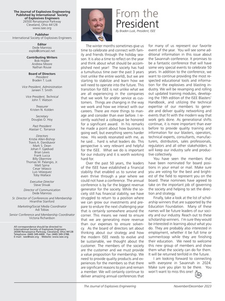 The Journal of Explosives Engineering - November/December 2023 - 7