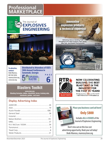 The Journal of Explosives Engineering - November/December 2023 - 42