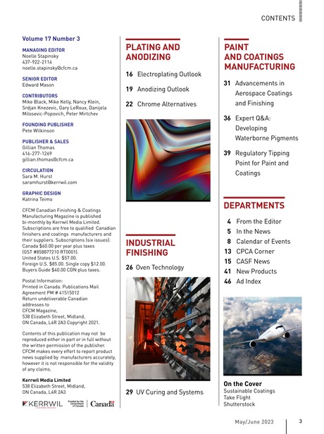Canadian Finishing & Coatings Manufacturing Magazine - May/June 2023 - 3