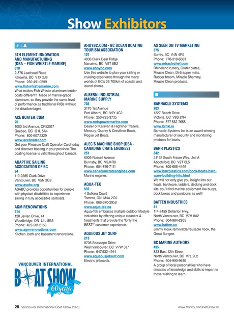 Vancouver International Boat Show Guide 2023 - Complete Listing of Show ...