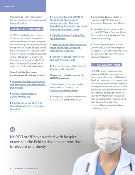 NHPCO NewsLine Summer 2020 - 8