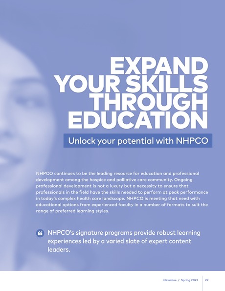 NHPCO NewsLine Spring 2022 - 29