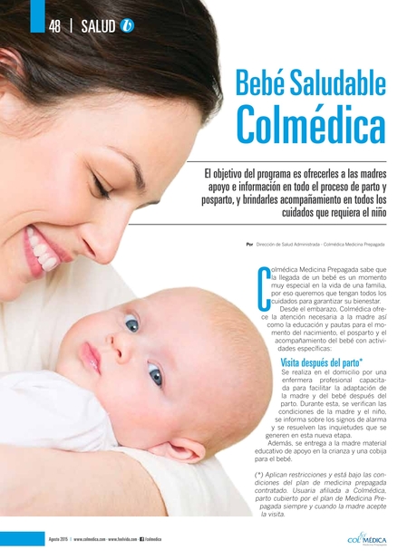 Colmédica Medicina Prepagada Número 65 / Agosto 2015