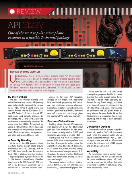 RECORDING January 2023 - API 3122V