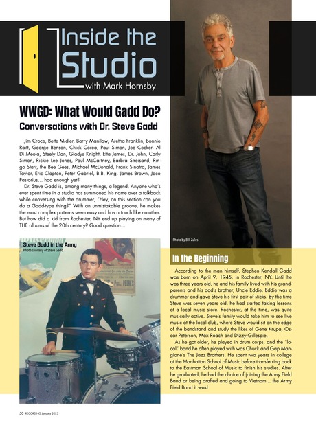 RECORDING January 2023 - Inside the Studio with Mark Hornsby: Steve Gadd