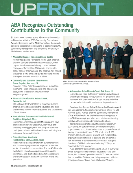 ABA Banking Journal - January/February 2016 - Upfront