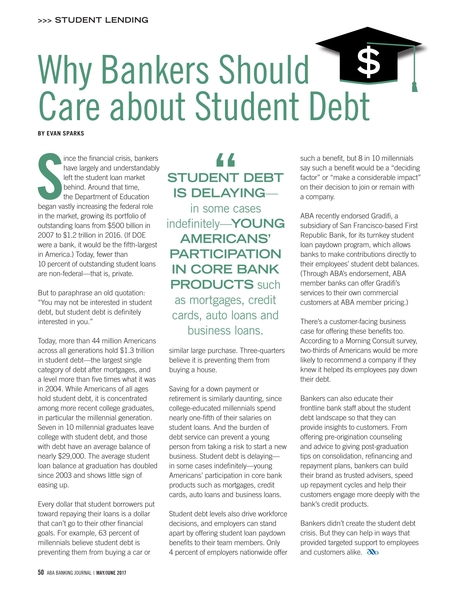 ABA Banking Journal - May/June 2017 - Student Lending