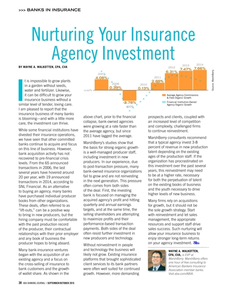 ABA Banking Journal - September/October 2015 - BANKS IN INSURANCE