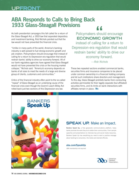 ABA Banking Journal - November/December 2016 - 14