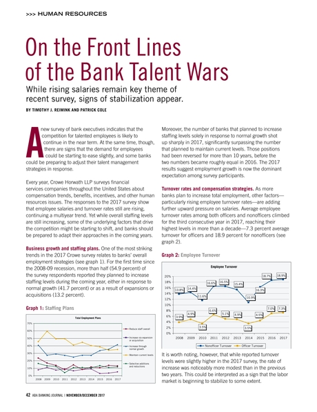 ABA Banking Journal - November/December 2017 - Human Resources
