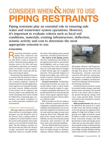 Water Stewards - Summer/Fall 2016 - Consider When and How to Use Piping ...