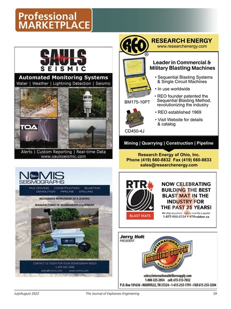 The Journal of Explosives Engineering - July/August 2022 - 39