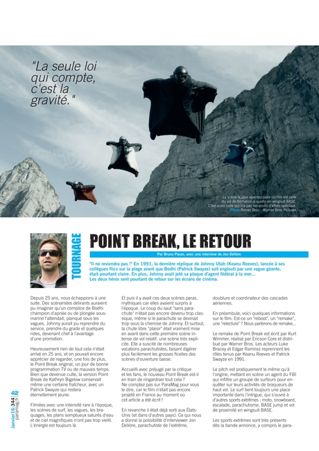 ParaMag - n°344 - Janvier 2016 - Tournage Point Break, le retour