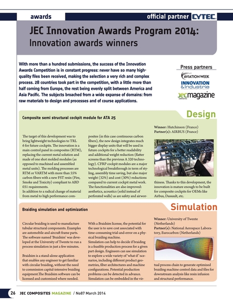 JEC COMPOSITES MAGAZINE - Issue #87 - March 2014 Special JEC Europe
