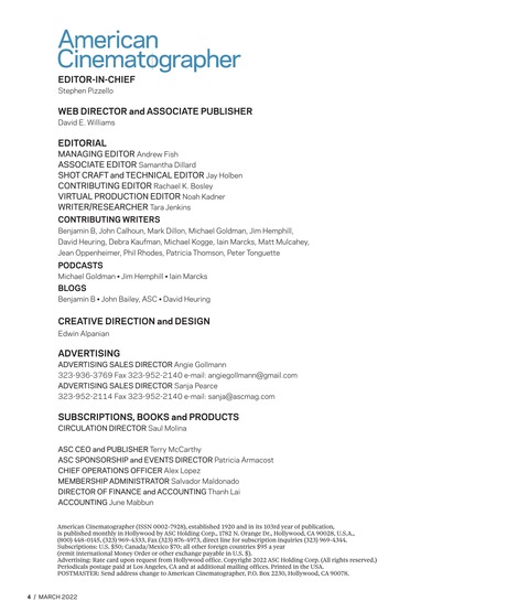 American Cinematographer - March 2022 - 4