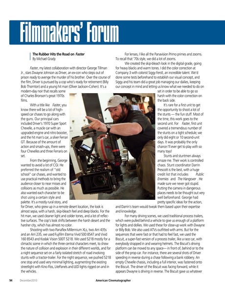 American Cinematographer - December 2010 - Filmmakers’ Forum: Michael Grady