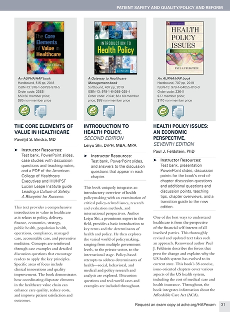 Health Administration Press Management Catalog - Fall 2020