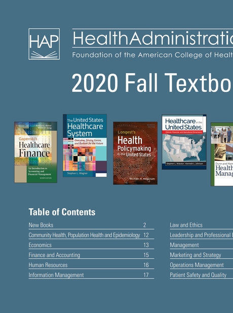 Health Administration Press Management Catalog - Fall 2020