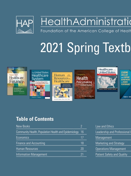 Health Administration Press Management Catalog - Spring 2021 - Cover1